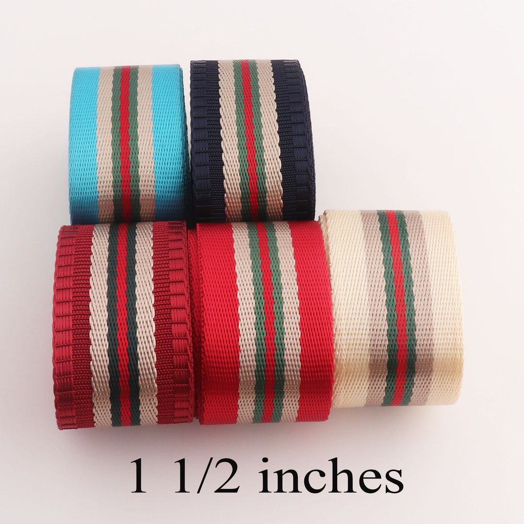 38mm Patterned Webbing,blue/red Webbing,purse Strap,patterned Nylon ...