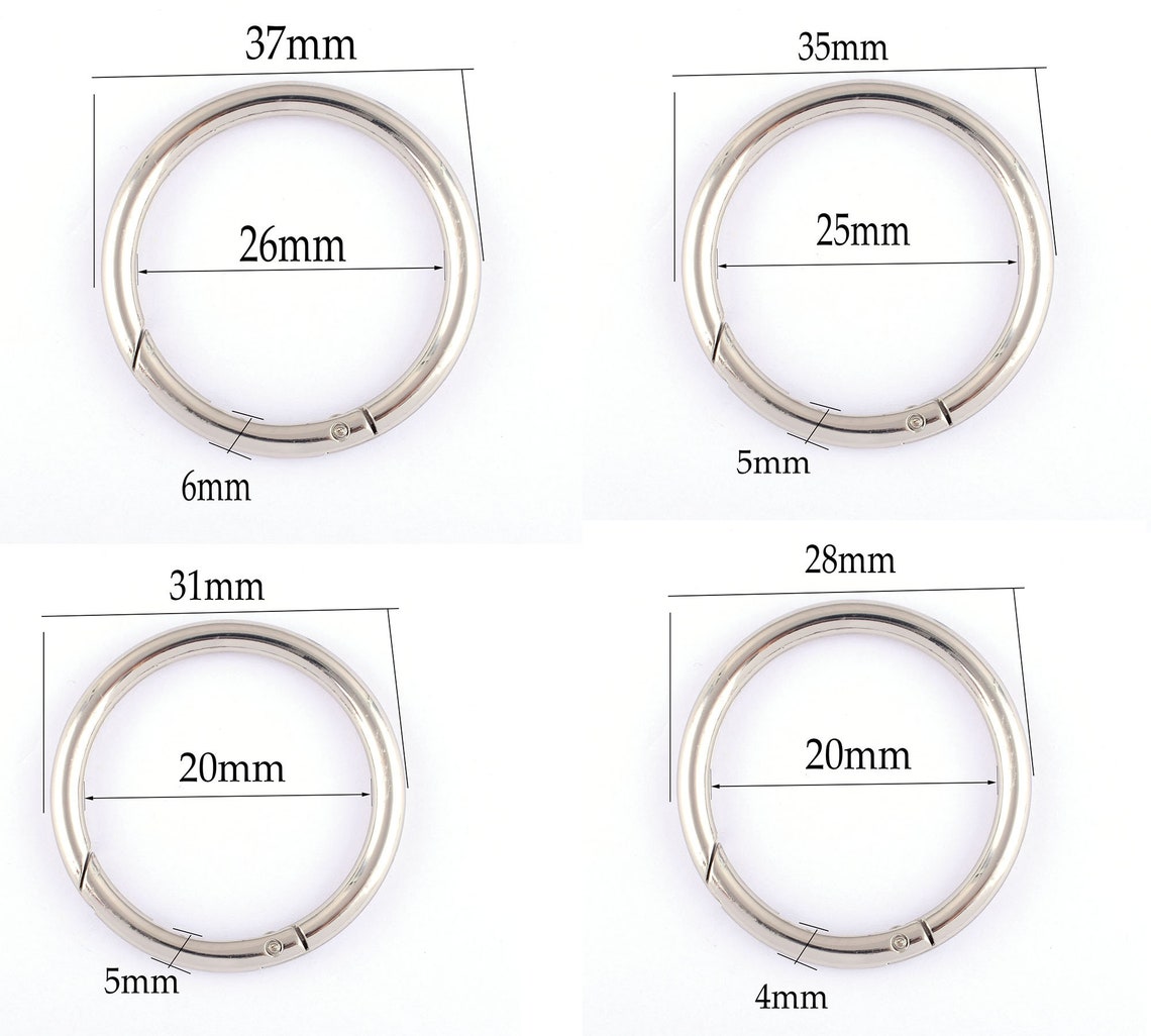 Silver Spring Gate Ring Metal Spring O Rings Clasps Purse O Ring Push ...
