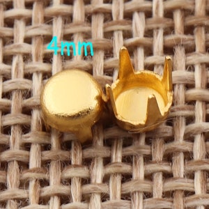 500 PCS Nailhead,4mm Gold Star Rivet, Round Studs,fastener Brads,snaps ...