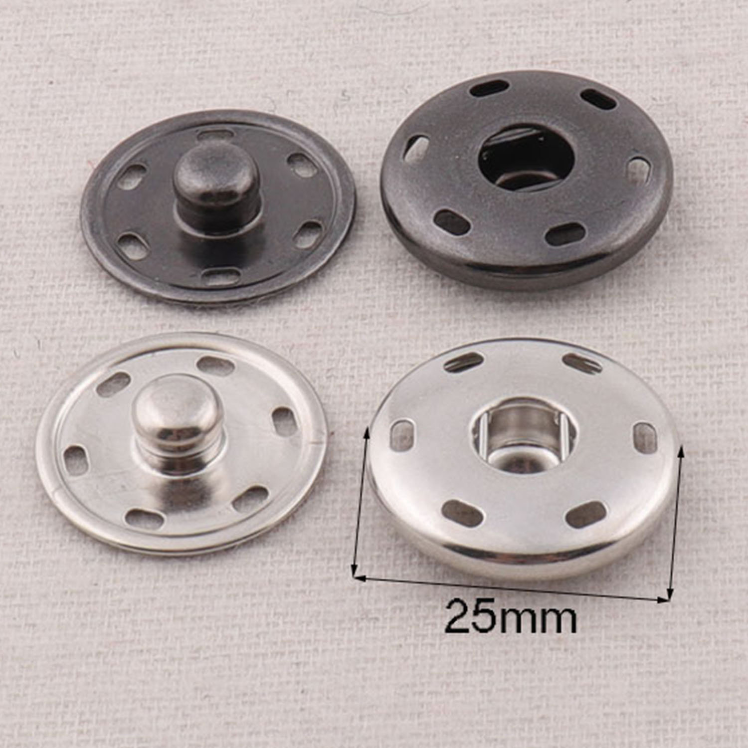 15 Sets-snap Buttons-125mmsilver/black Snap - Etsy