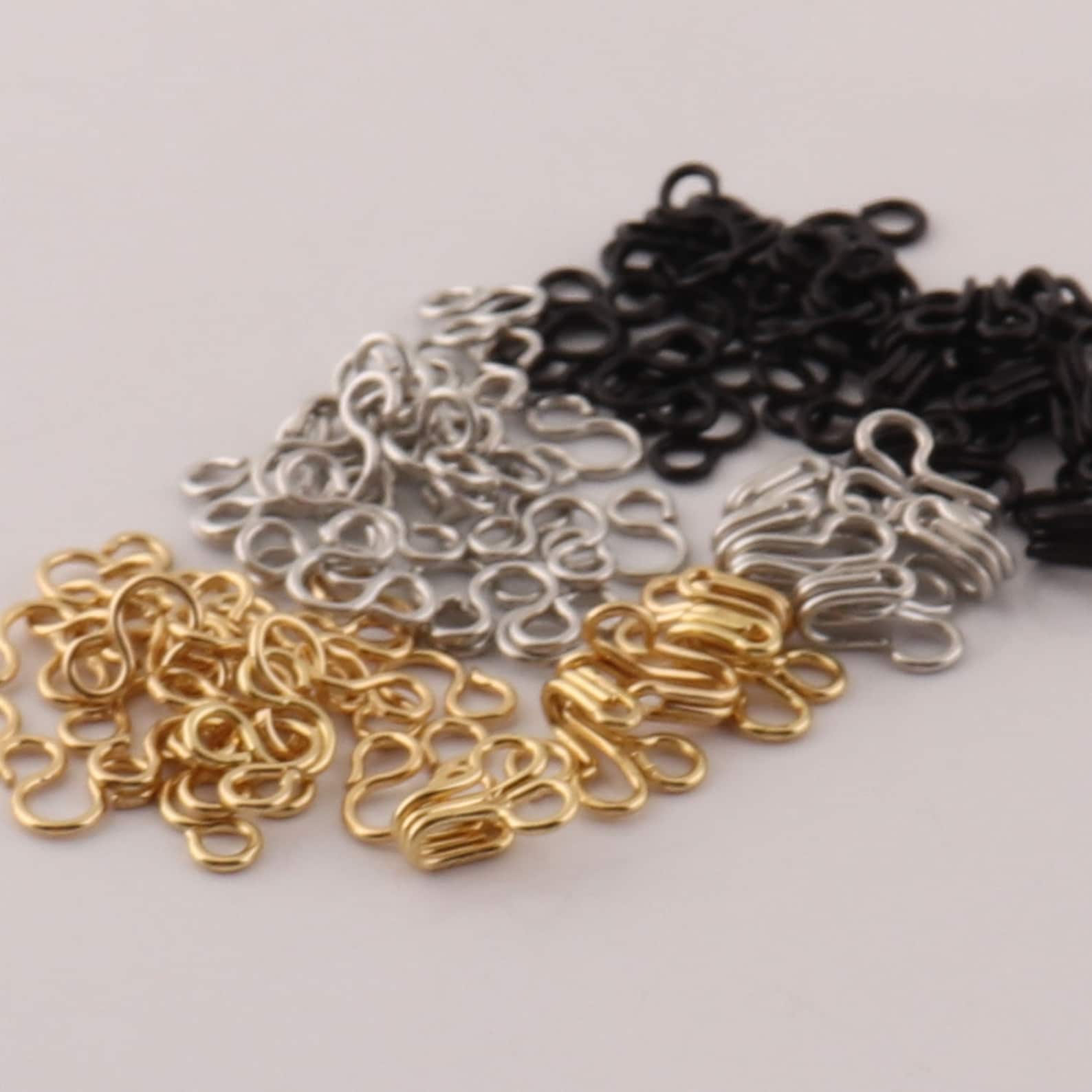 100,hook Eye Closure,silver/black/gold Hook Eye,hook Eye Clasp,clothing ...