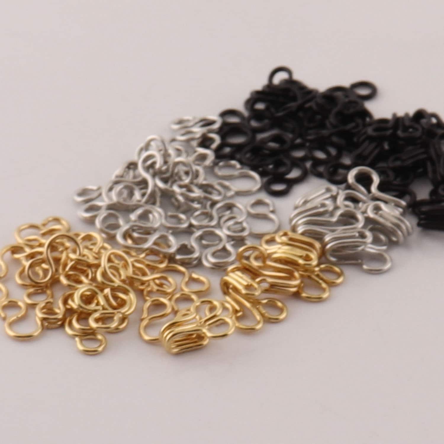 100,hook Eye Closure,silver/black/gold Hook Eye,hook Eye Clasp,clothing ...