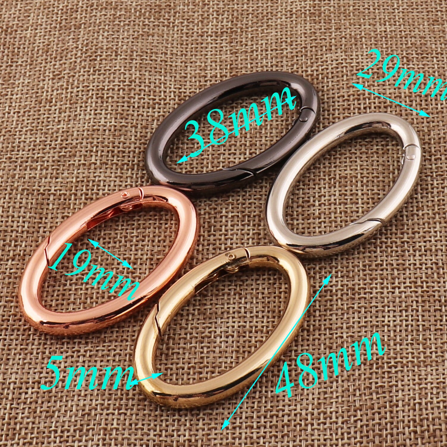 38mm Spring Ring Swivel Buckles6pcs Gunmetal/rose - Etsy