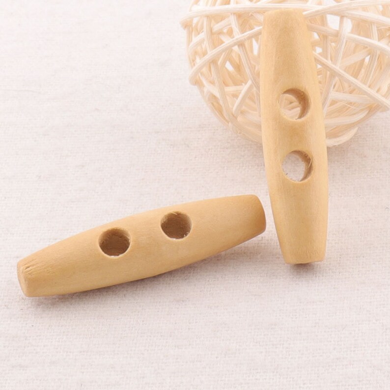 10pcs Pale Yellow Large Toggle Buttons Wooden2 Inches DIY - Etsy