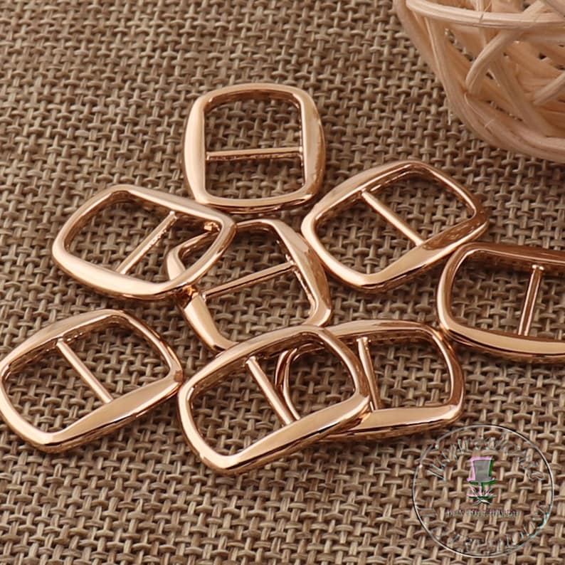 40 Pcs Pale Gold Slide Buckles,3/8" Strap Buckle Fasteners Belt Buckle ...