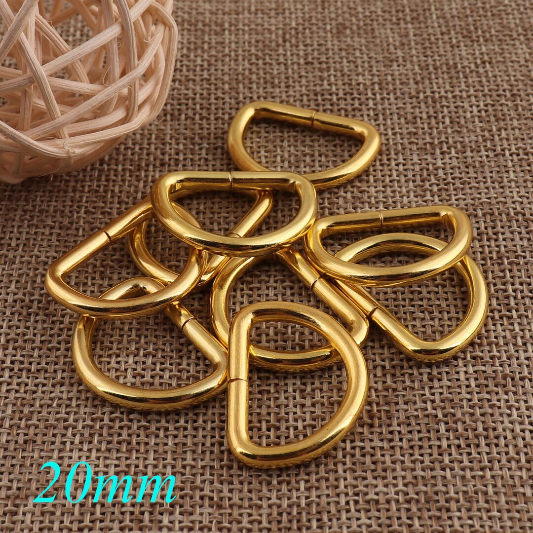 20 PCS Gold D Ring Buckles,20mm D Rings D Ring Belt Bag Ring,metal D ...