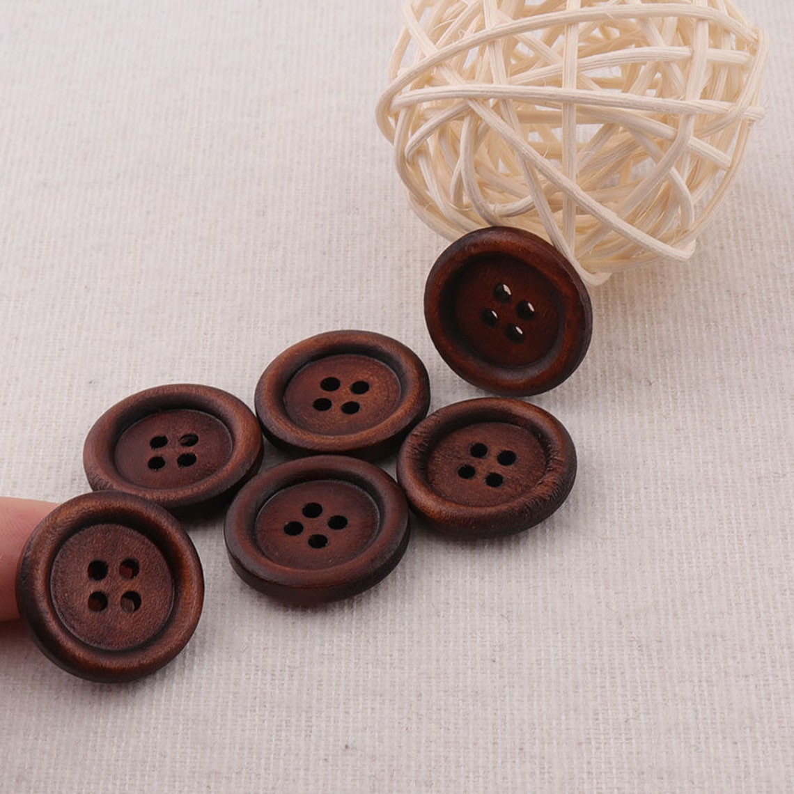 10PCS Wooden Buttons3/420mmcoffe Round Concave Shape - Etsy