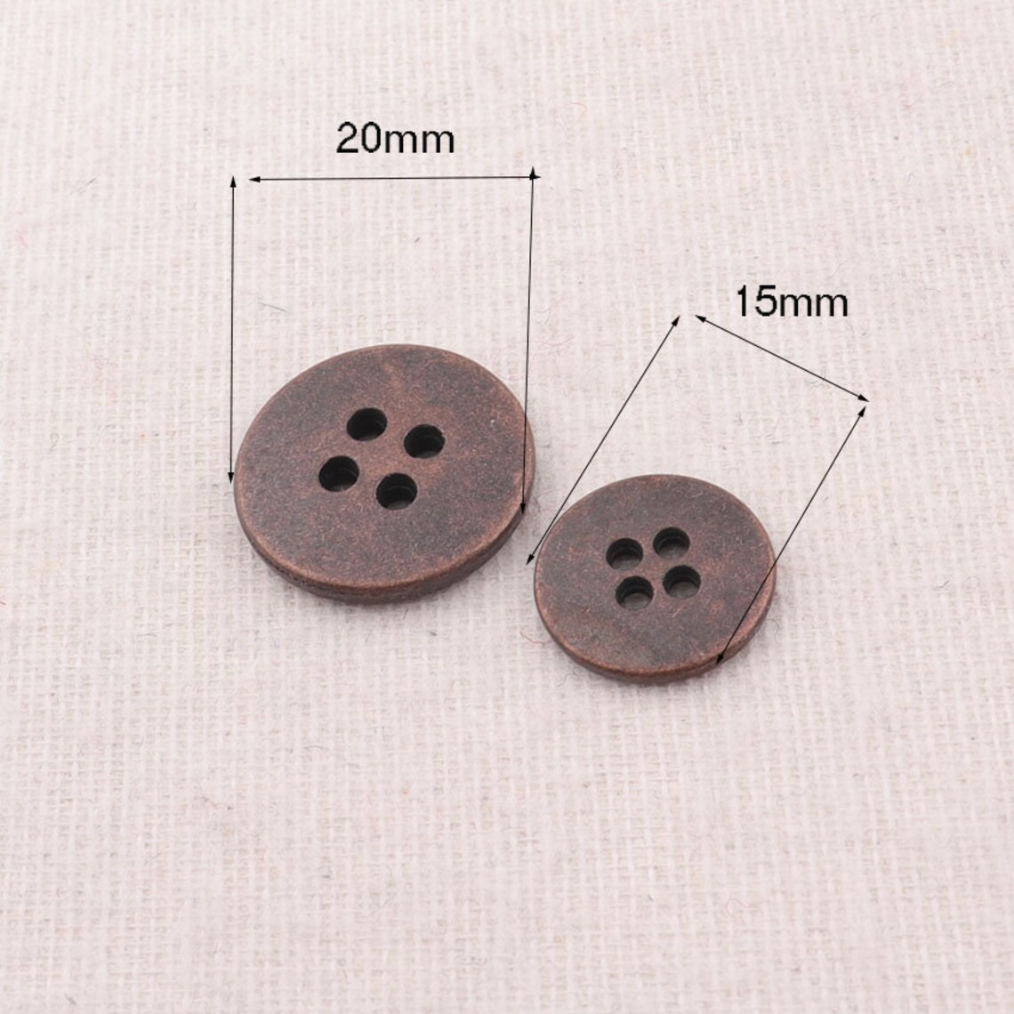10pcs/20pcs Small Ancient Copper Metal Buttons 4 Holescoat - Etsy