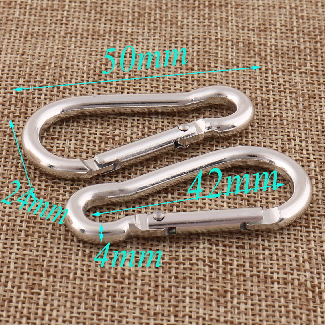 10 Pcs Carabinersilver Aluminum Carabiners52 Mm Carabiner | Etsy