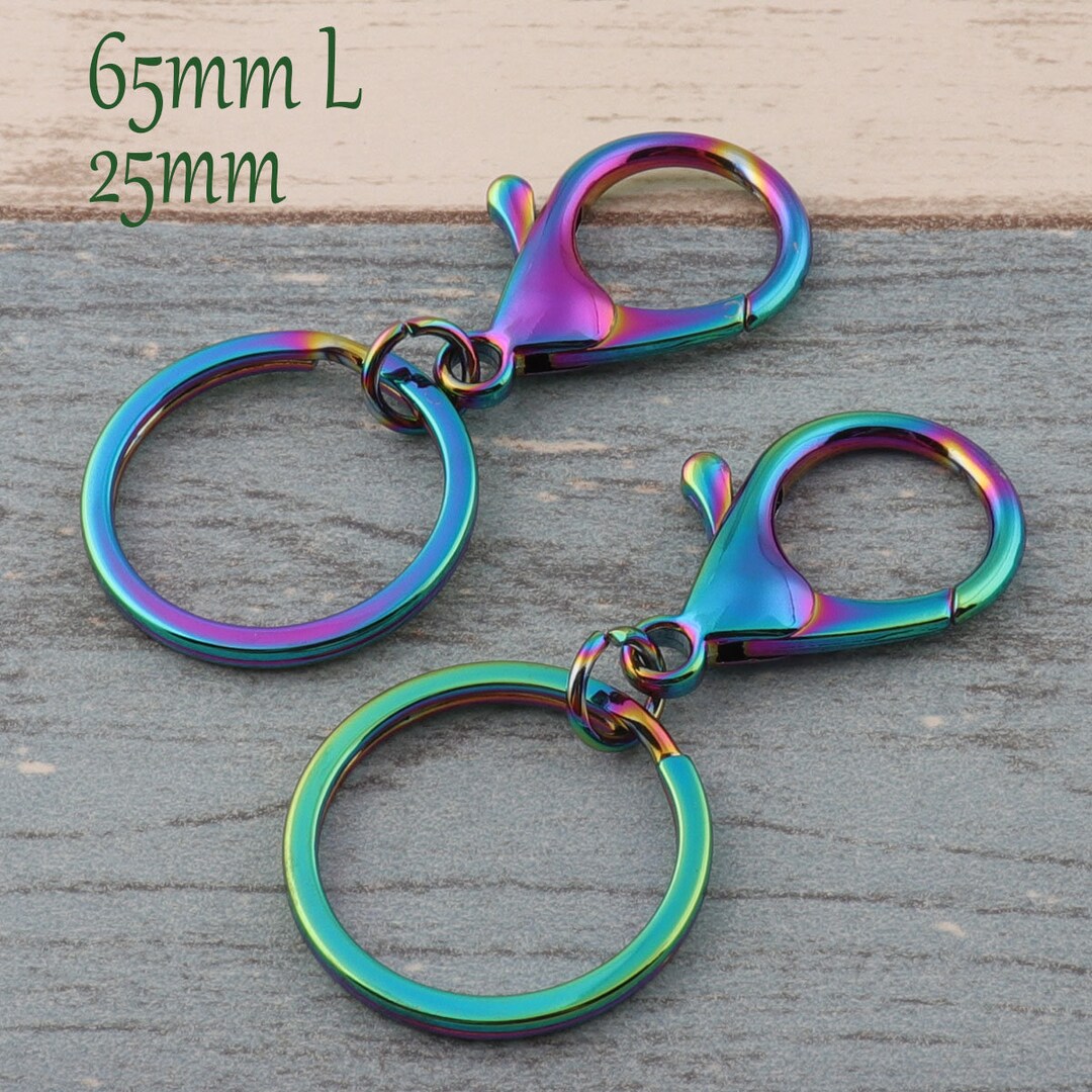 1"(25mm)rainbow Key Chain O-rings Personalized Multicolored Parrot Hook ...