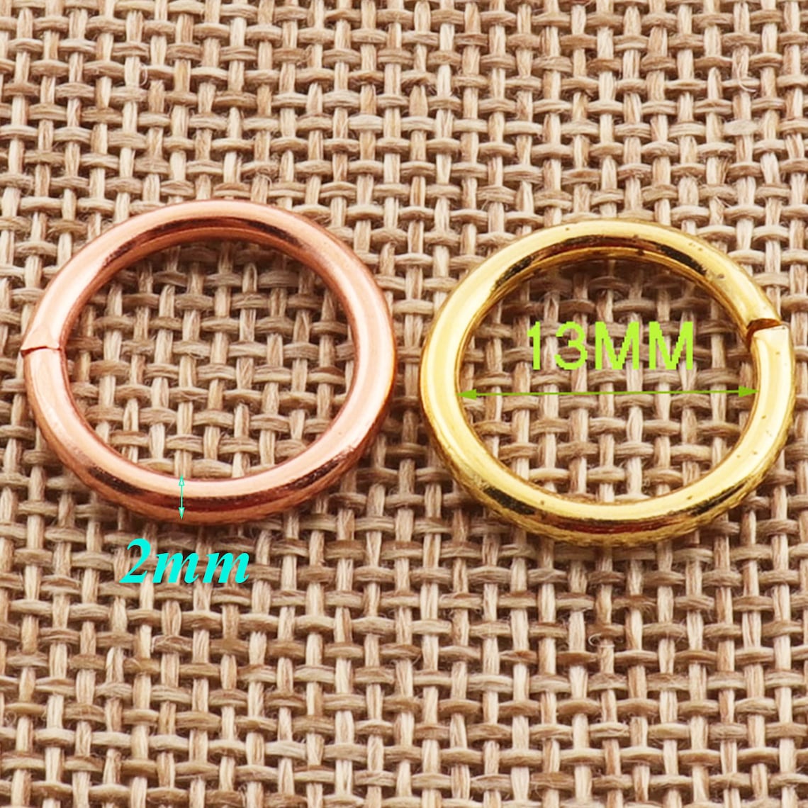 1/213mm40pcsrose Gold/gold O Rings Buckles Choker - Etsy