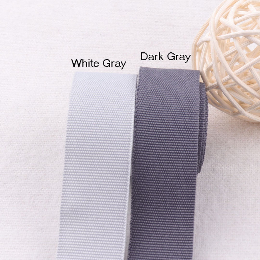 3/4"(20mm) White Gray/dark Gray Weight Woven Ribbon Webbing Fabric Tape ...