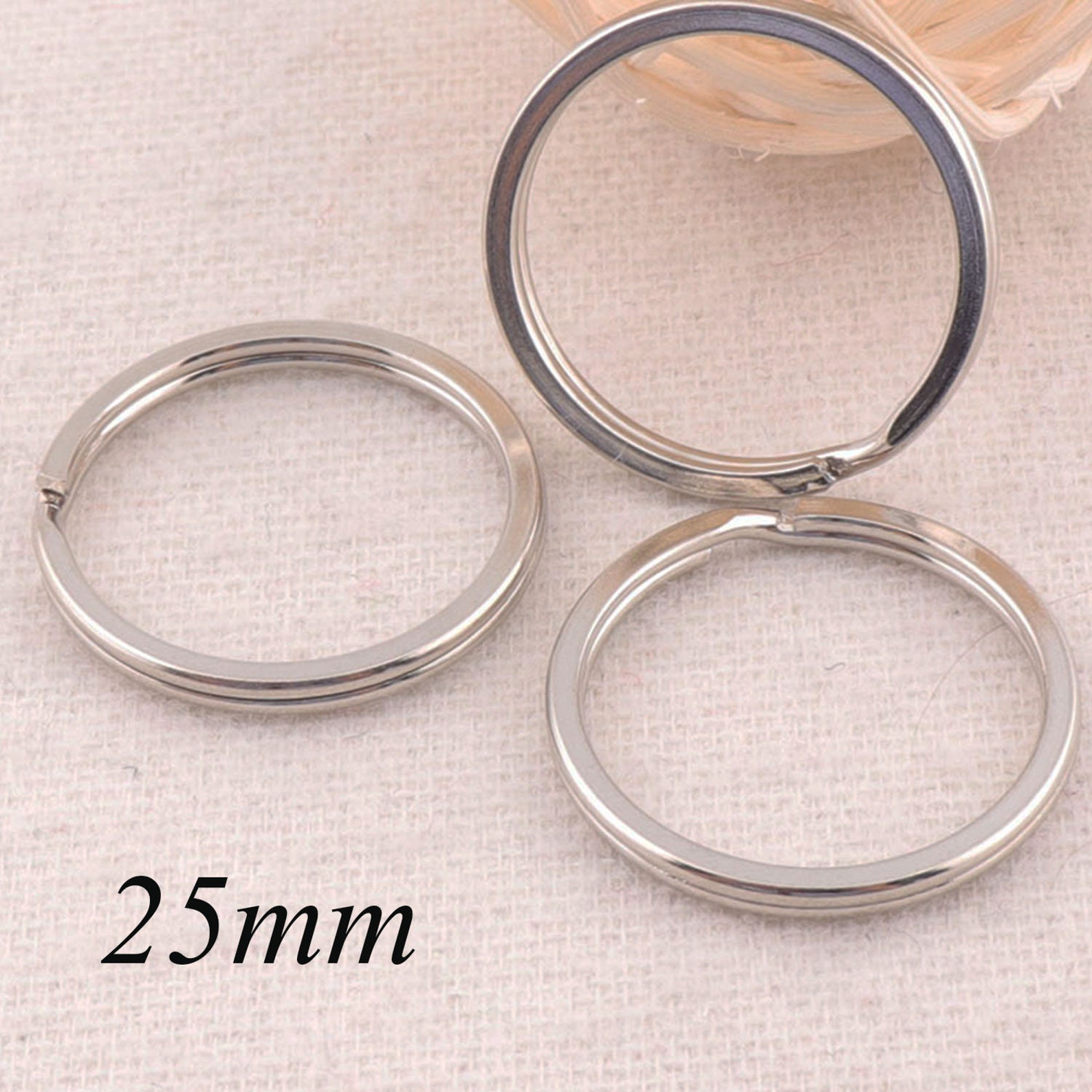 50 PCS Silver Flat Key Rings Split Ring25mm Key Ring Chain | Etsy