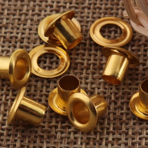 4mm Gold Eyelets,100 PCS Eyelets and Grommets,metal Eyelets Grommets ...
