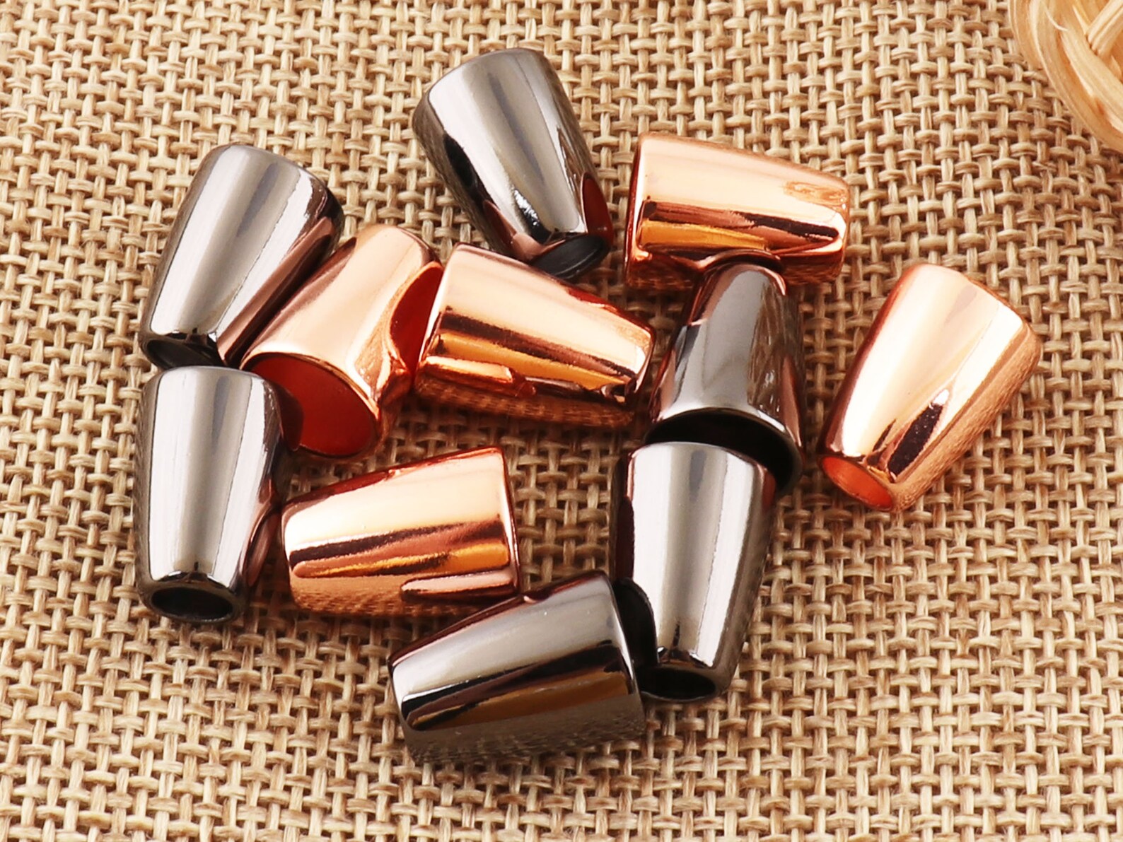 20 Pcs Rose Gold/gunmetal Craft Metal End Tips Cord Lockscord - Etsy