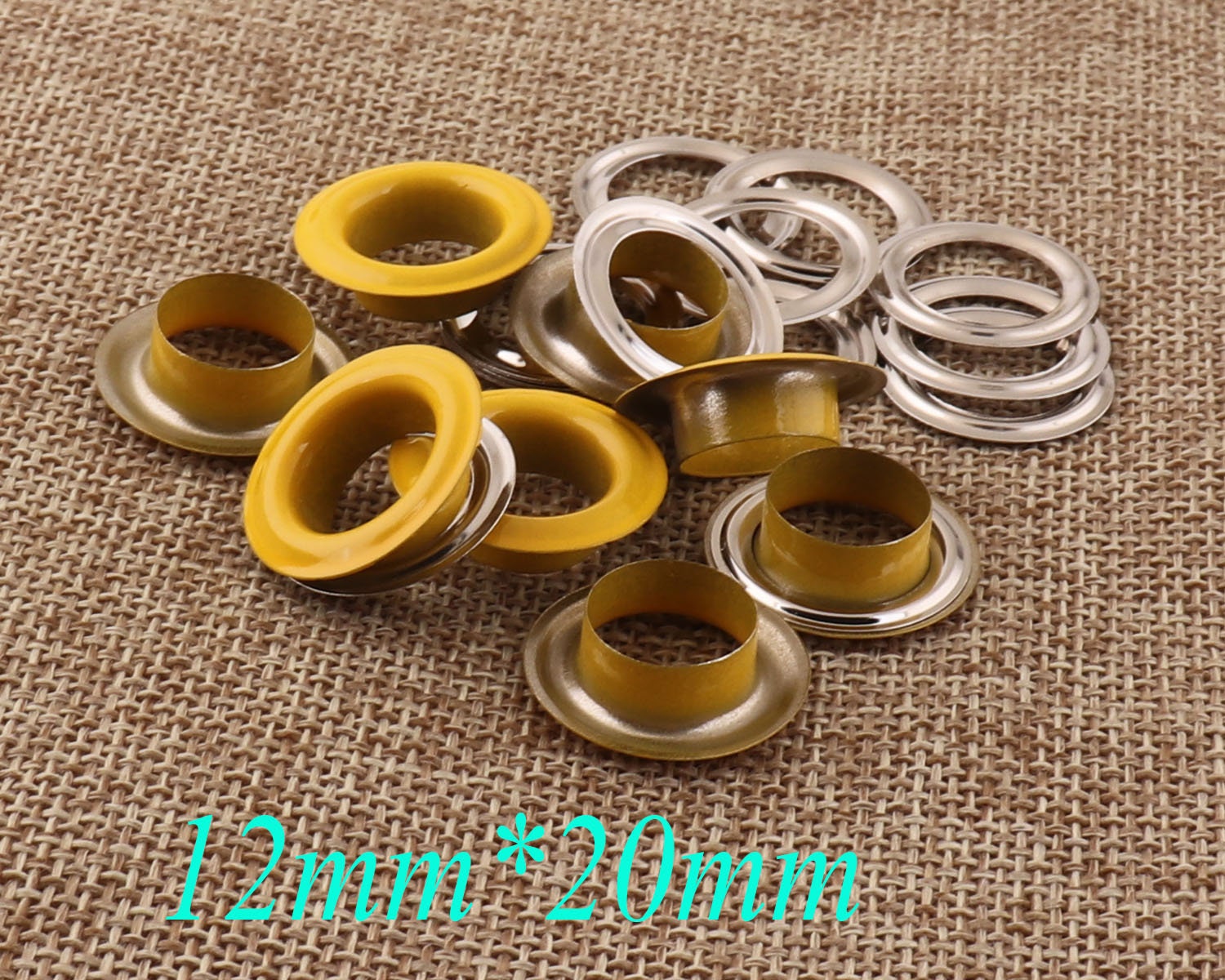 100 PCS Yellow Metal Eyelets and Grommets,eyelets Grommets With Washers ...