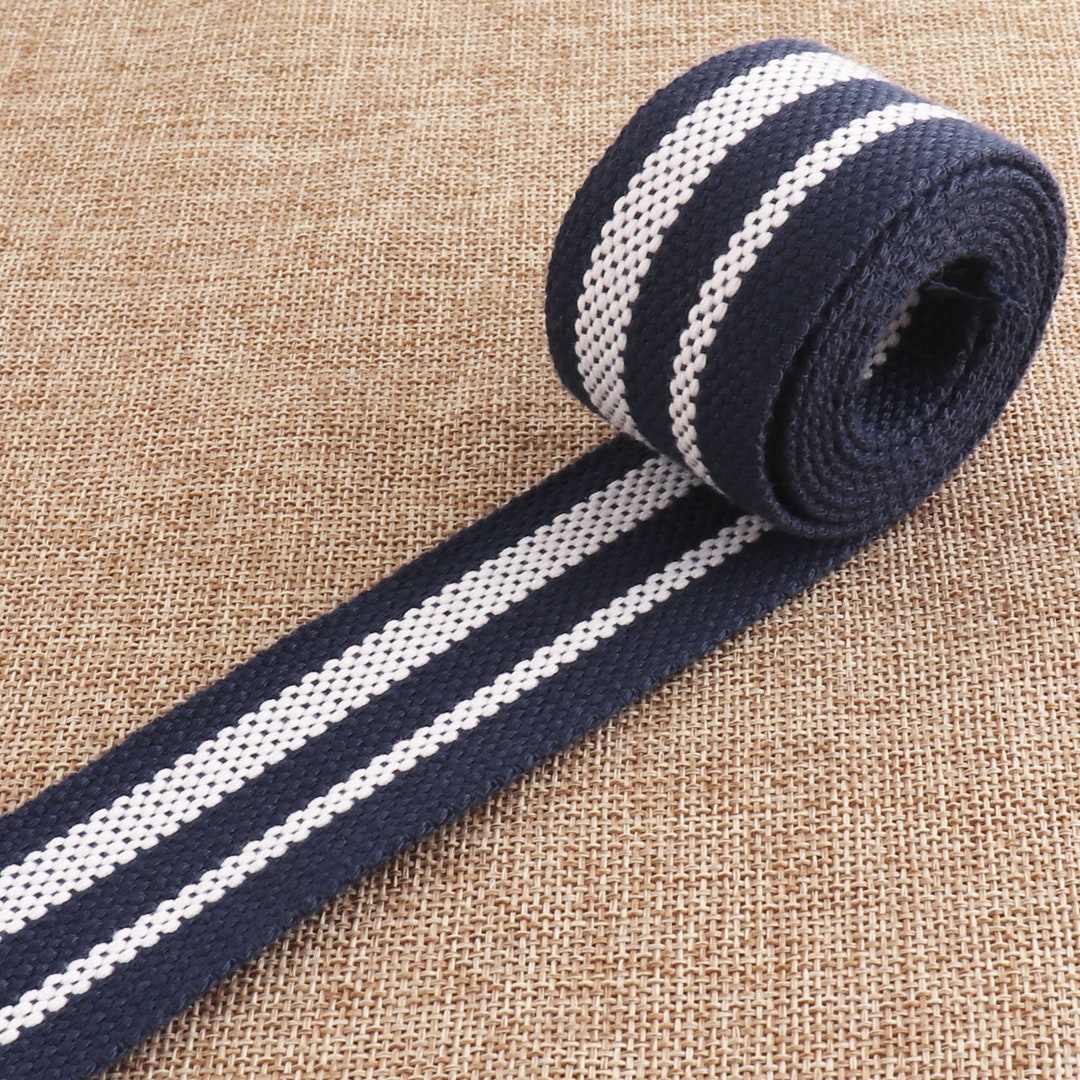 4 Yard Navy Blue Webbing 38mm Webbing Cotton Ribbon Striped Webbing ...