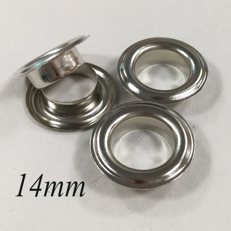 100 Sets Silver Metal Eyelets,barrel Diameter 14mm Eyelets Grommets ...