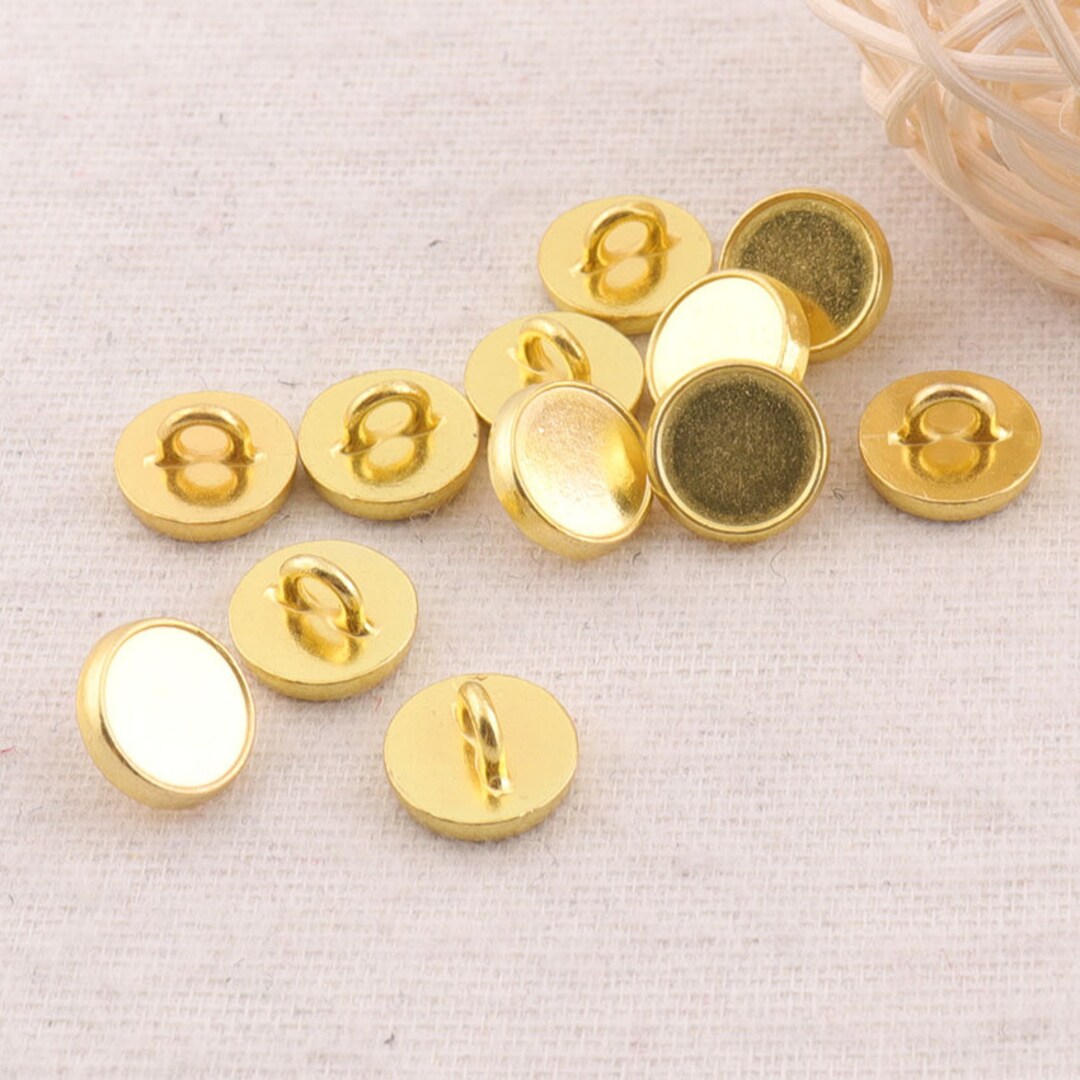 20 Pcs,metal Buttons,7/16"(11mm),gold Metal Buttons Shank Raised Edge ...