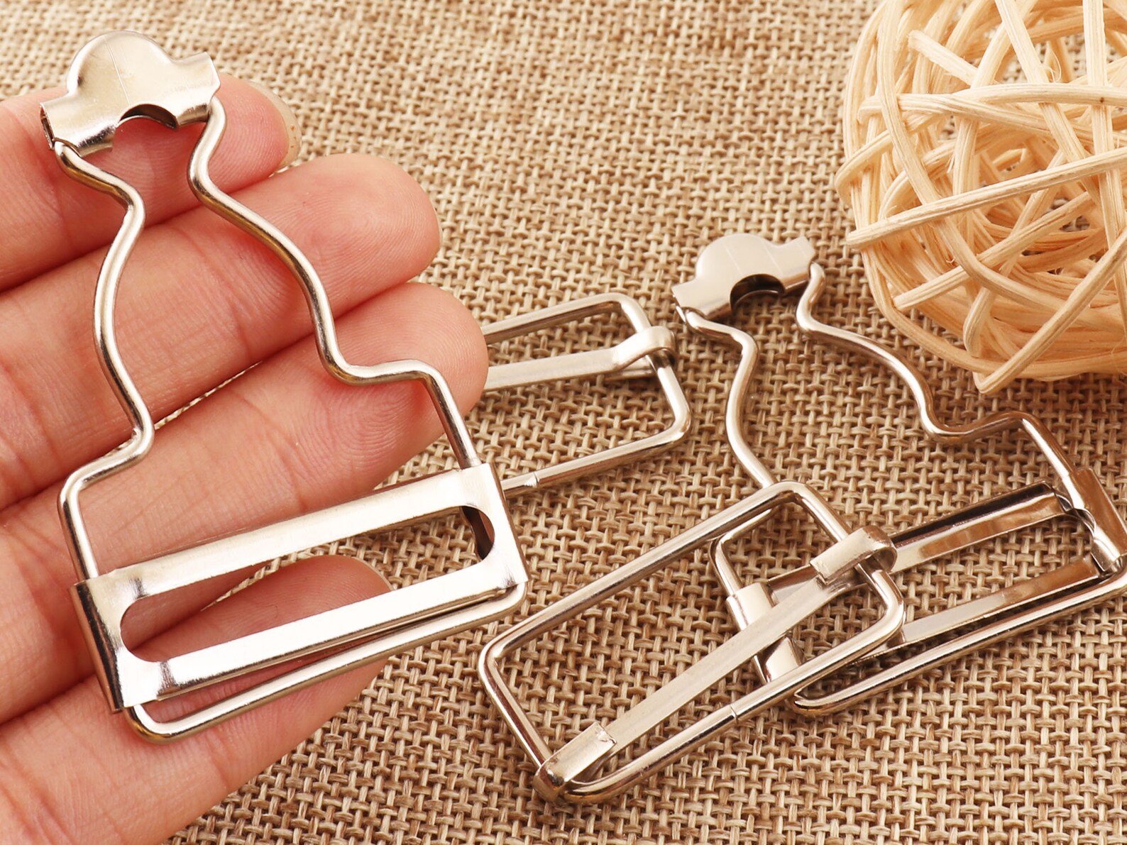 8 Sets Silver Dungaree Buckles/slide Buckles,dungaree Clips Fasteners ...