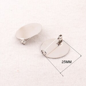 10 Pcs Safety Pin,1"(25mm) Silver Round Bar Pins With Brooch Setting ...