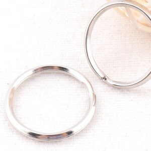 50 Pcs Split Jump Rings 20mm 25mm Silver Round Horn Key Ring Keychain ...