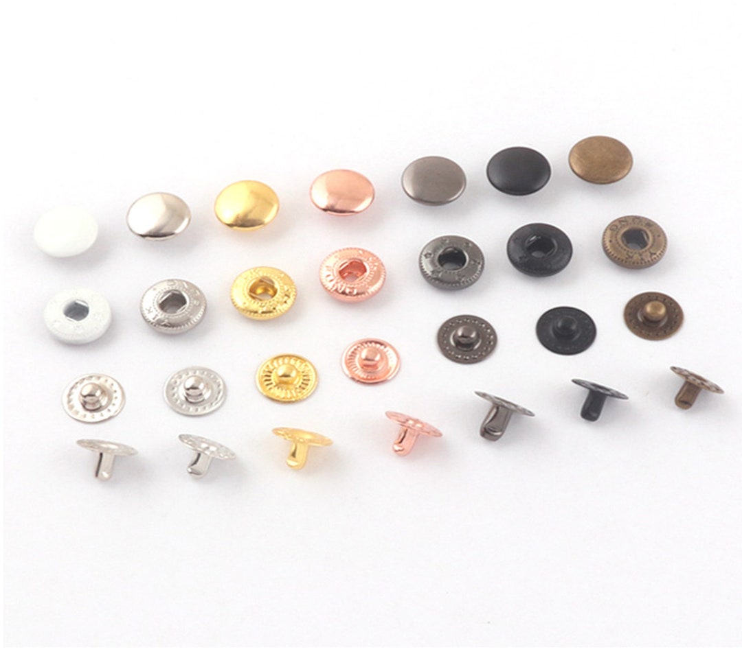 10mm Snap Button Set,round Buttons,silver/gold/rose Goldwhite/gunmetal ...