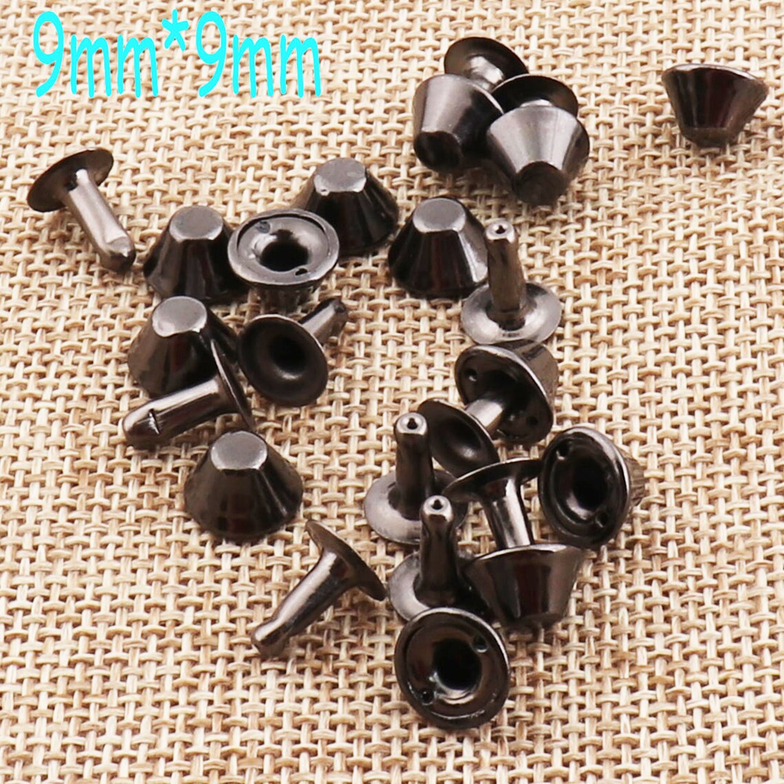 100 Sets Black Double Cap Rivets Dome Round Rivet Domed Studs | Etsy