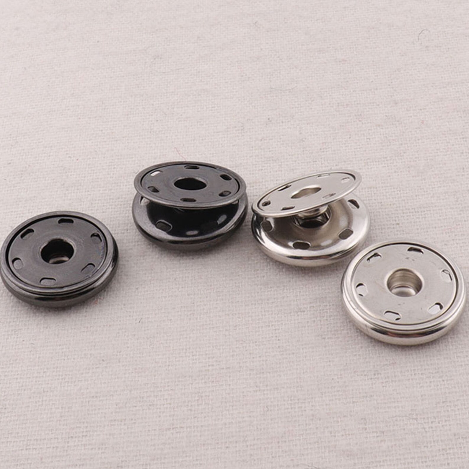 15 Sets-snap Buttons-125mmsilver/black Snap - Etsy