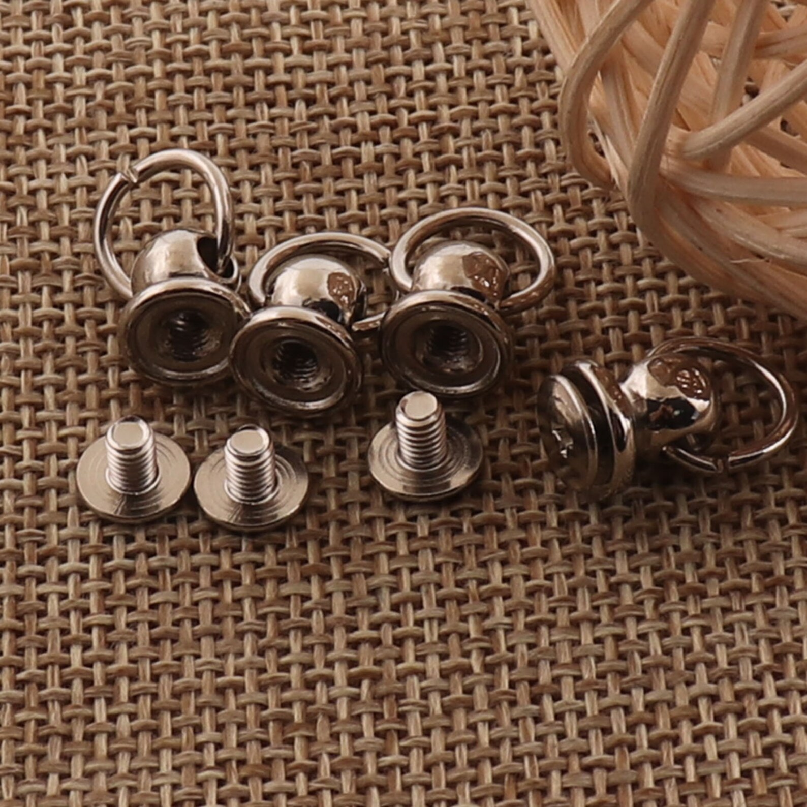 100 Pcs Round Screws,silver Screws,screw Rivets,loop Screws,plain ...