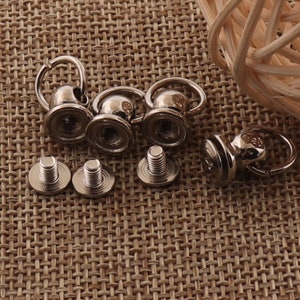 100 Pcs Round Screws,silver Screws,screw Rivets,loop Screws,plain ...