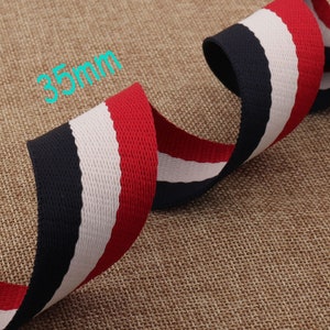 38mm Red White Blue Striped Webbing,cotton Webbing,singelband,1.5 Inch ...