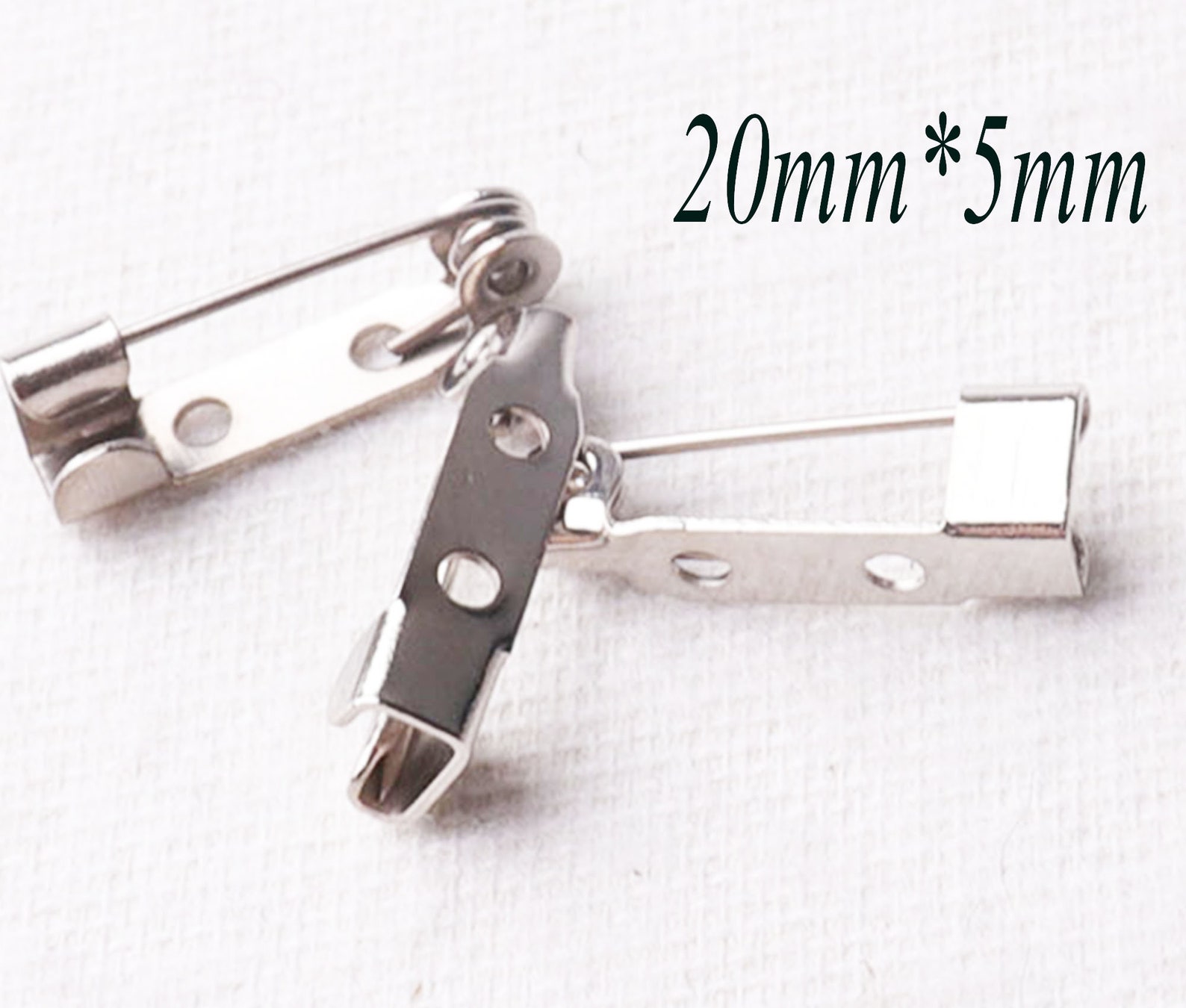 5-50 PCS Metal Silver Bar Safety Pins With 2 Holes,brooch Bars Pin ...