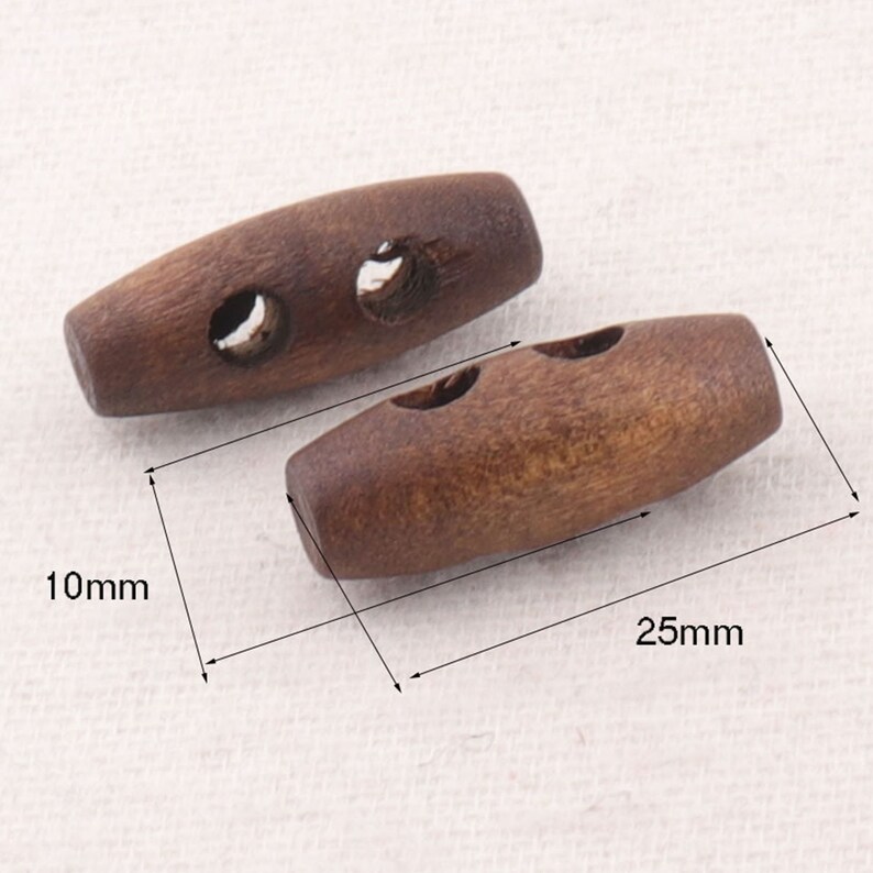 10 Pcs Natural Craft Toggle Buttons Wooden,1"(25mm) DIY Necklace ...