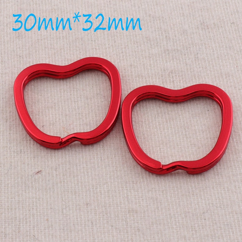 10pcs Red Apple Key Rings Keychain Split Key Rings Split Ring | Etsy