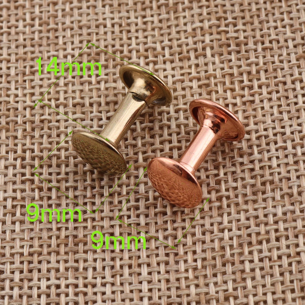 200sets 3/89mmrose Gold/gold Double Cap Round Rivet | Etsy