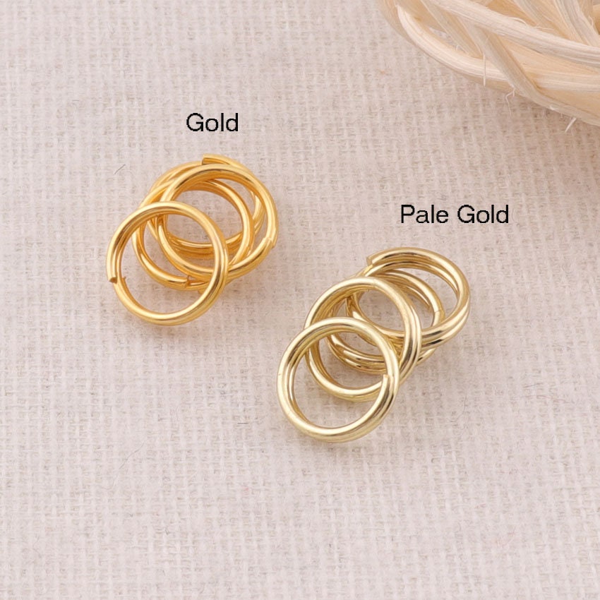 200 pcs Gold/Pale Gold Split Key Ringsjump rings Diaphragm | Etsy