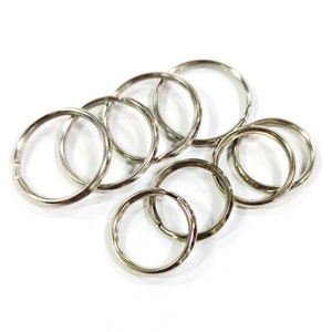 50 Pcs Split Jump Rings 20mm 25mm Silver Round Horn Key Ring Keychain ...