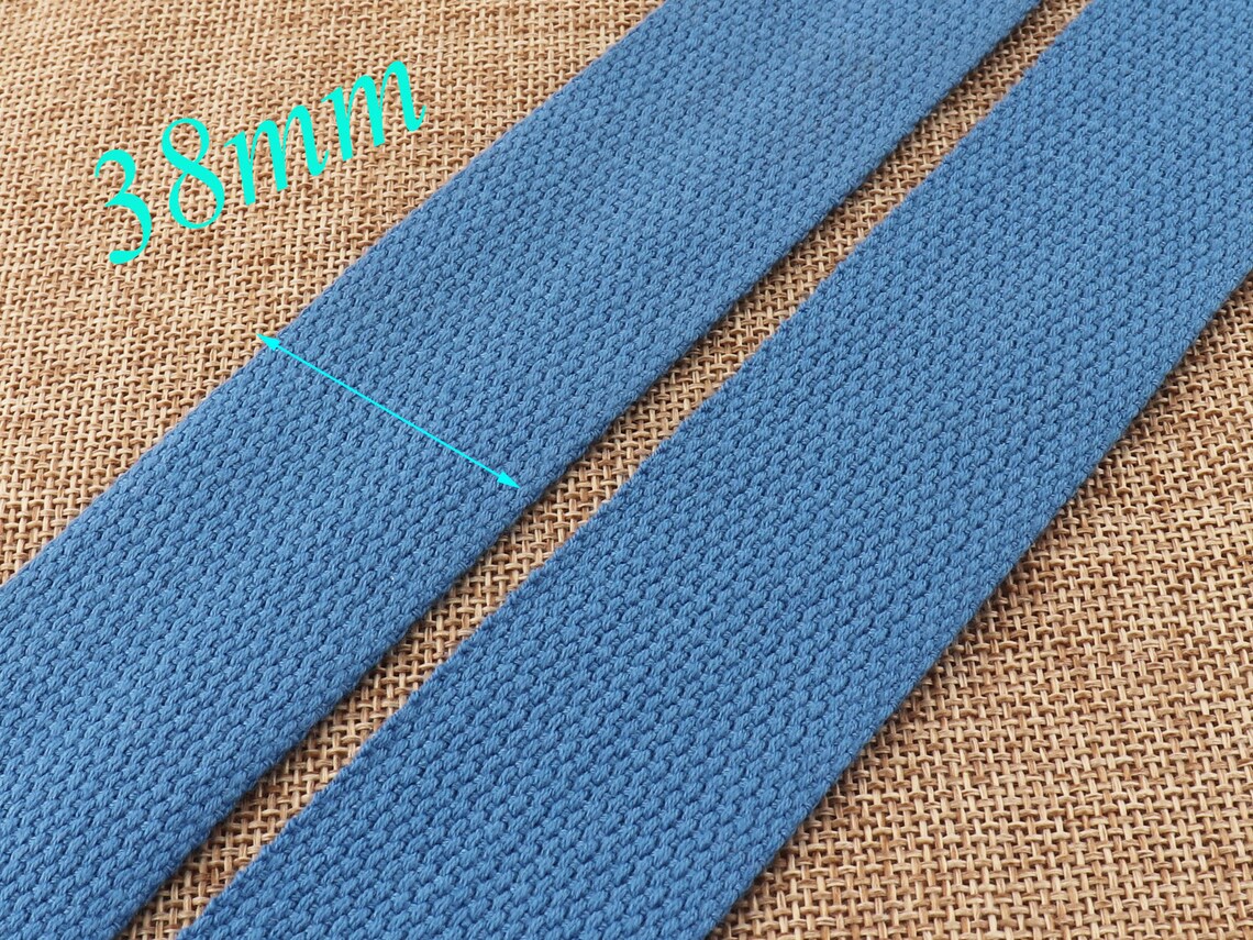 1 1/2 Cotton Webbingsolid Blue Webbing Key Fob Soft - Etsy
