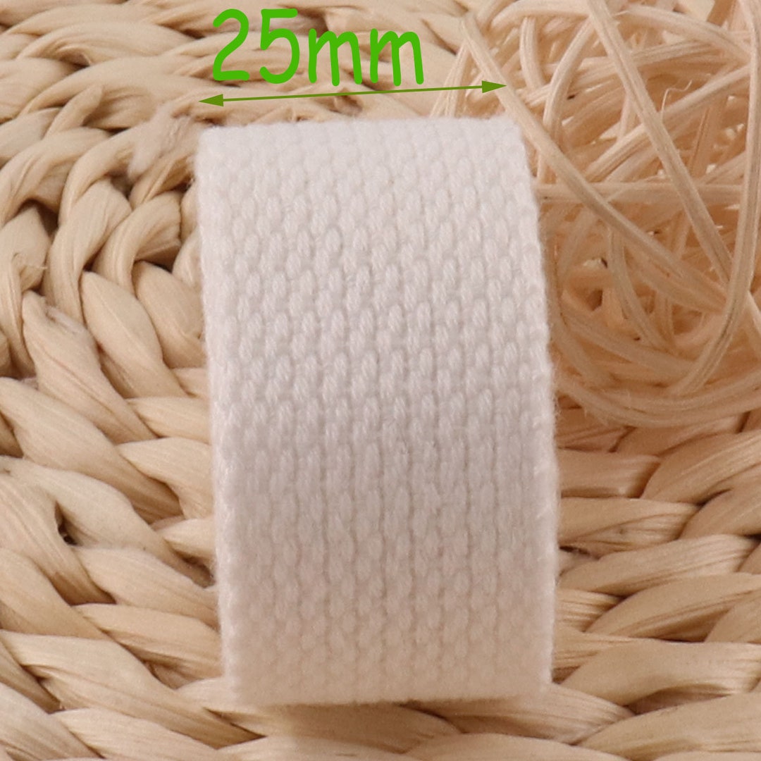 Cotton Webbing,1 Inch Ivory Webbing,key Fob Webbing,webbing by the Yard ...