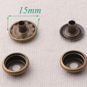 20 Units,antique Bronze Snap Button Set,15mm Round Square Buttons,snaps ...
