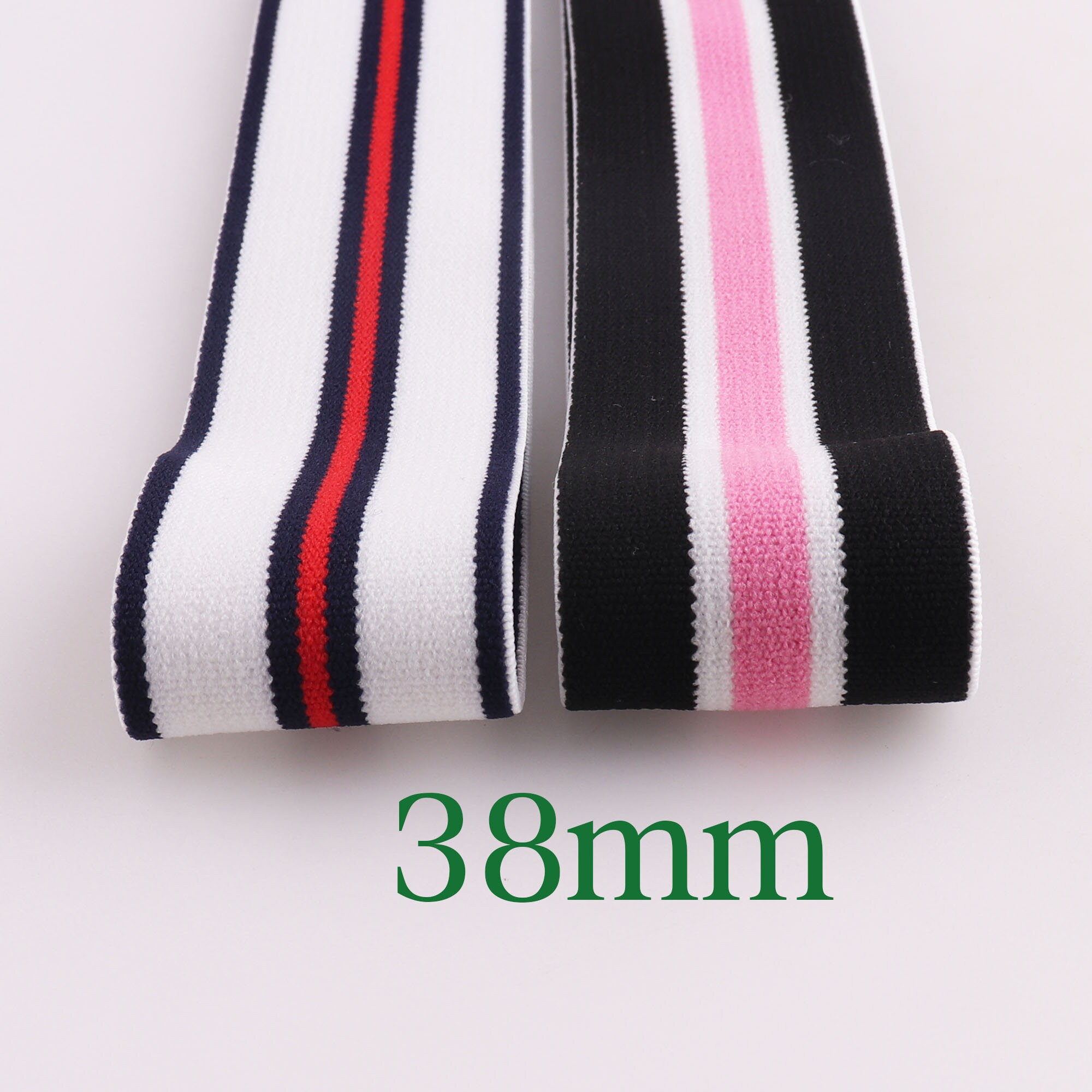 38mm Pink Elastic Nylon webbingStriped Elastic bandwhite | Etsy