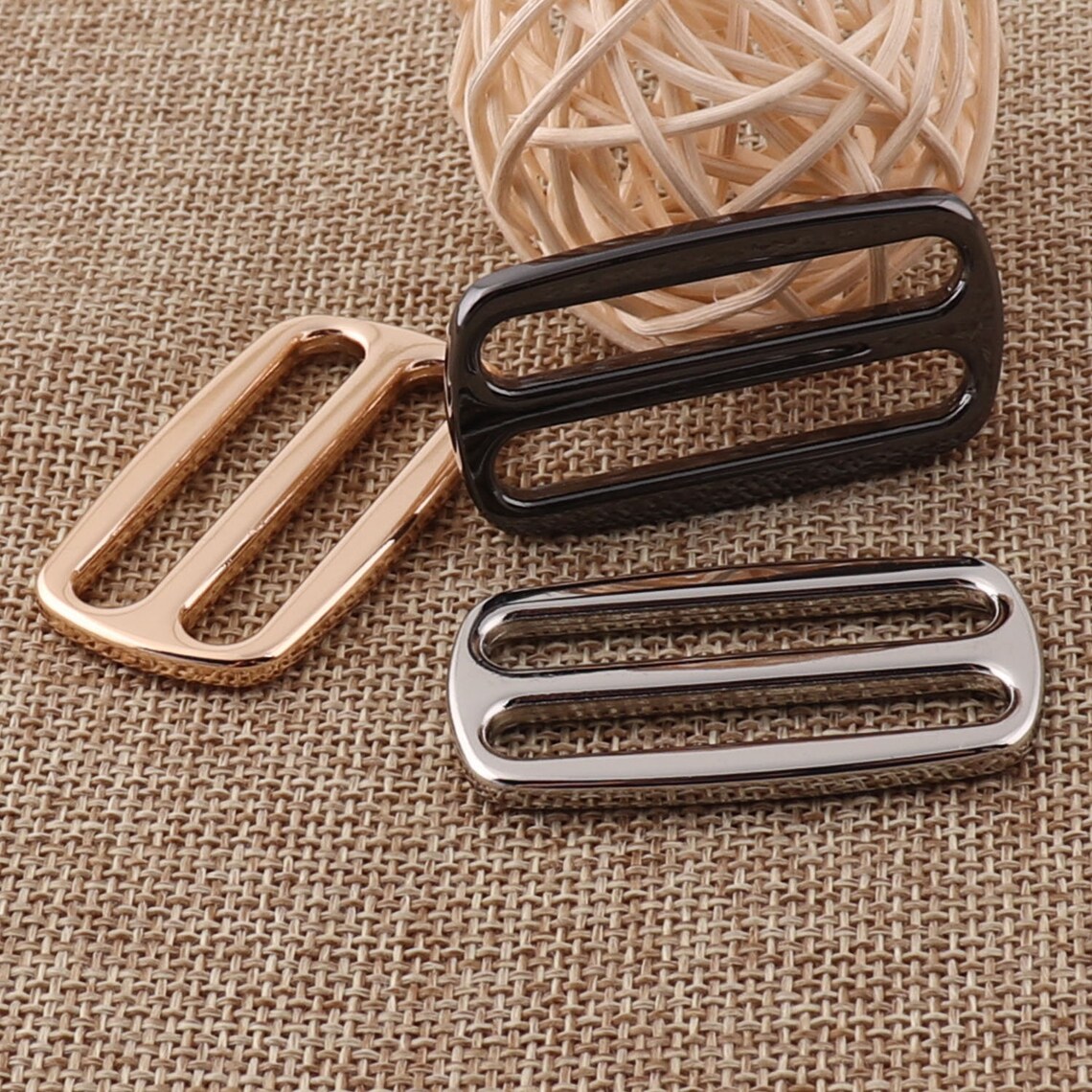 10 Slide Buckles1.5 Silver/black/pale Gold Belt - Etsy