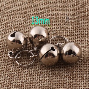 40pcs Jingle Bell Key Ring ,13mm Silver Jingle Bells Christmas Bells ...