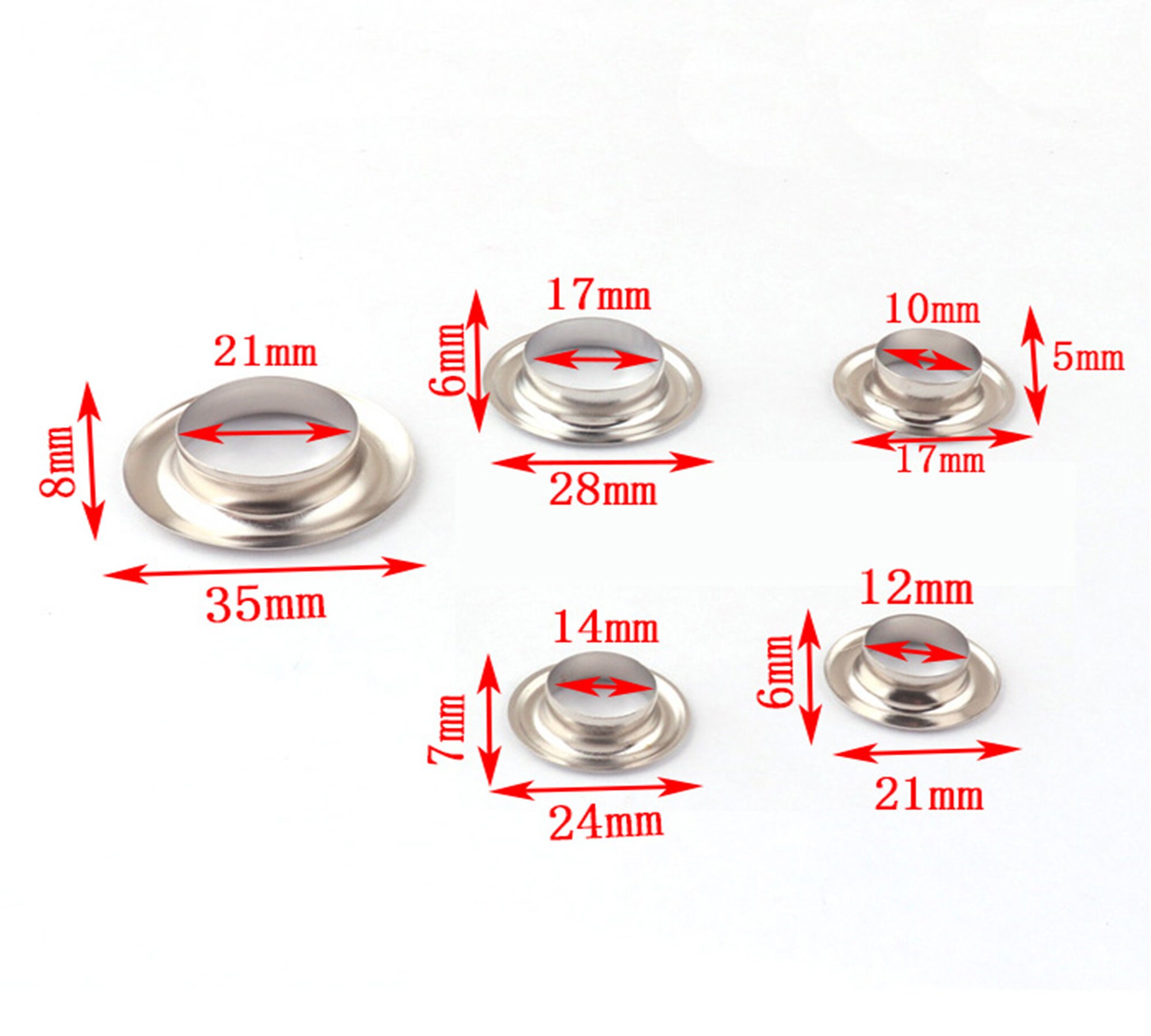 50-200 PCS Silver Eyelets,for Clothes Leather Canvas Bag Rivet Studs ...