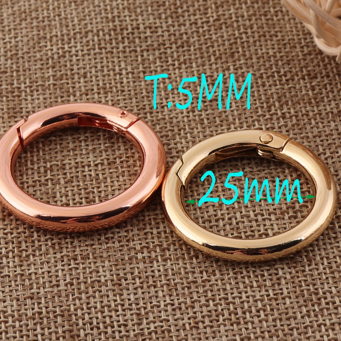 8 Pcs Spring Ring Claspsgold/rose Gold Spring Ring - Etsy