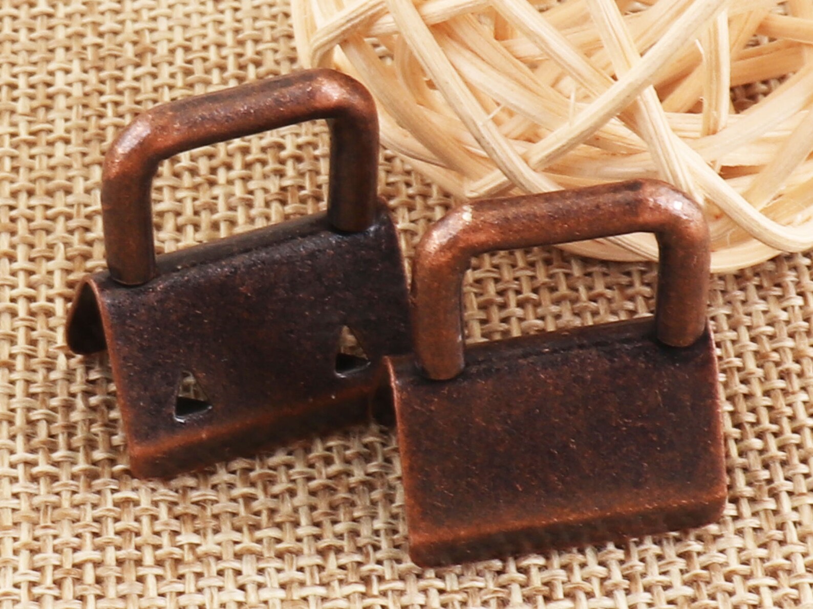 10 PCS Antique Copper Key Fob Hardware With Key Rings,20mm Copper Key ...