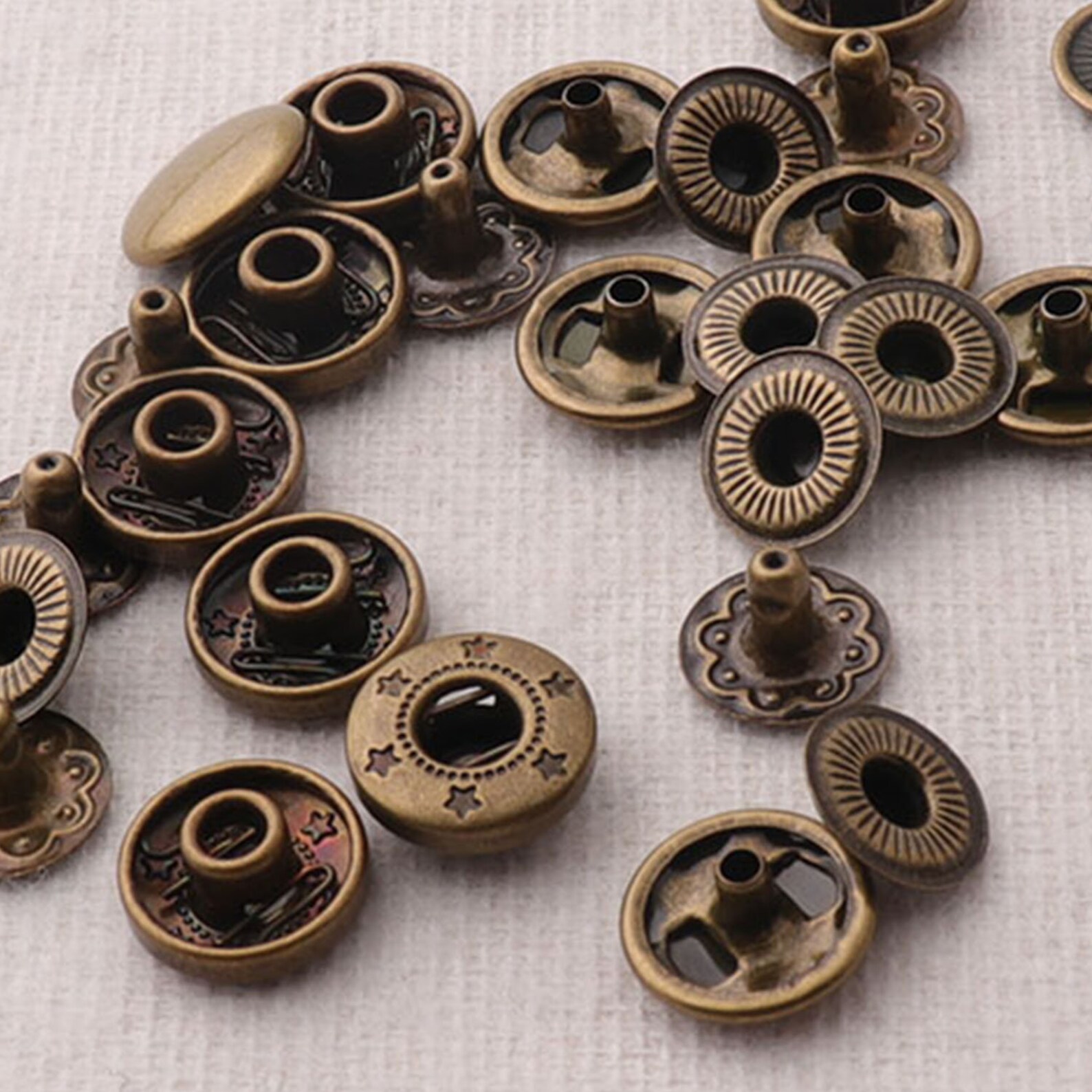 50 PCS Antique Bronze Snap Buttons 10mm Snap Fastener Leather - Etsy