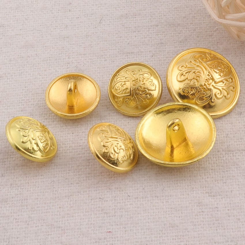 Metal Button Military Gold Metal Buttons Shank Vintage Jewelry Coat ...