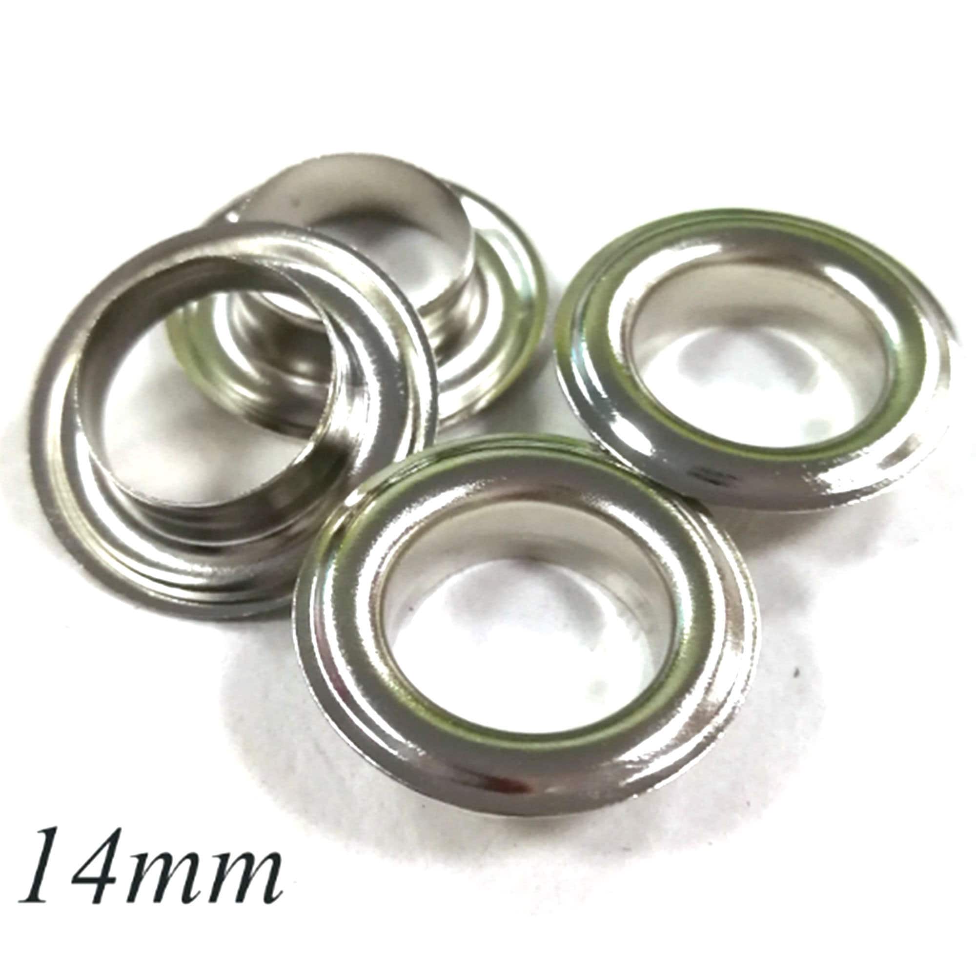 100 Sets Silver Metal Eyelets,barrel Diameter 14mm Eyelets Grommets ...